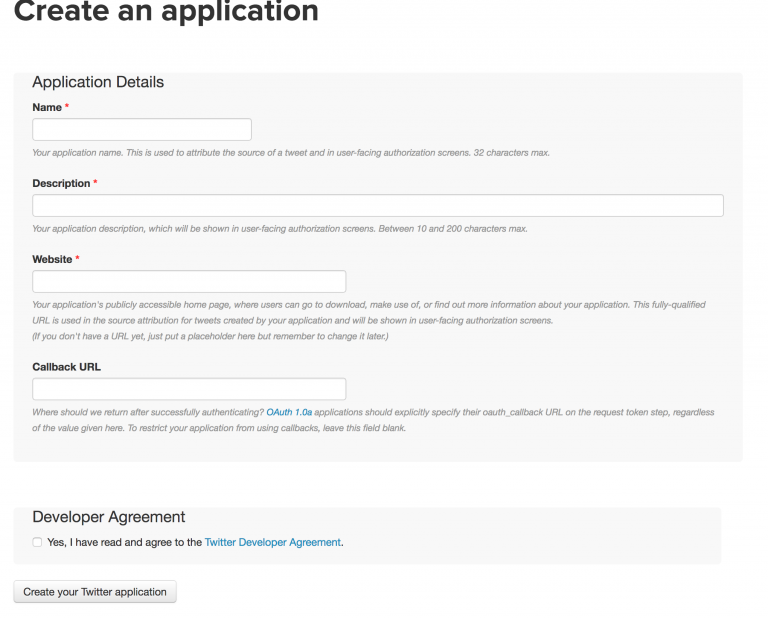 How to get your Twitter api keys – write