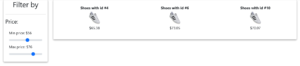Product filter by price min and max example with jQuery