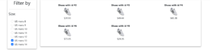 Product filter by size example with jQuery