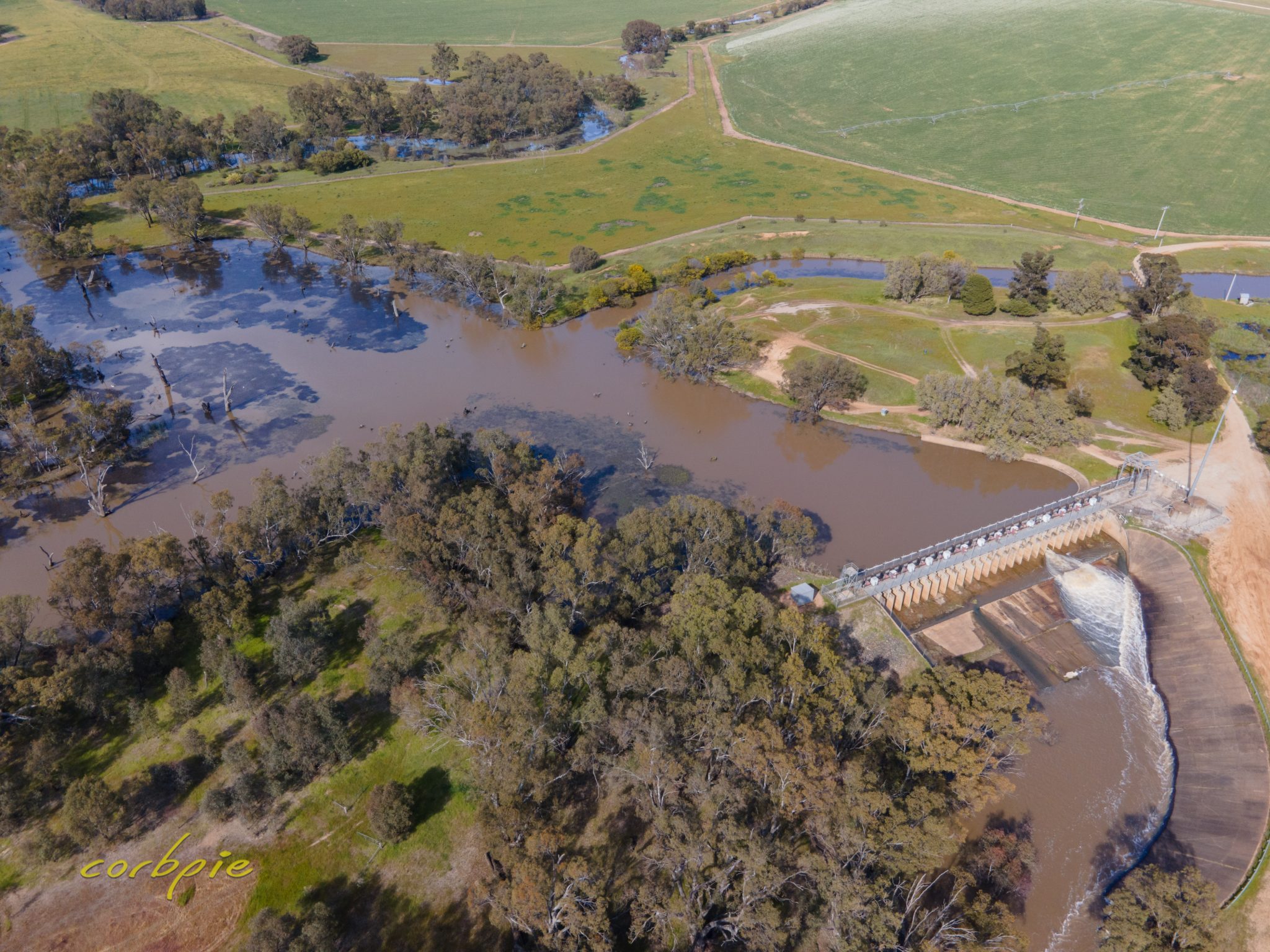 Loddon Weir drone images