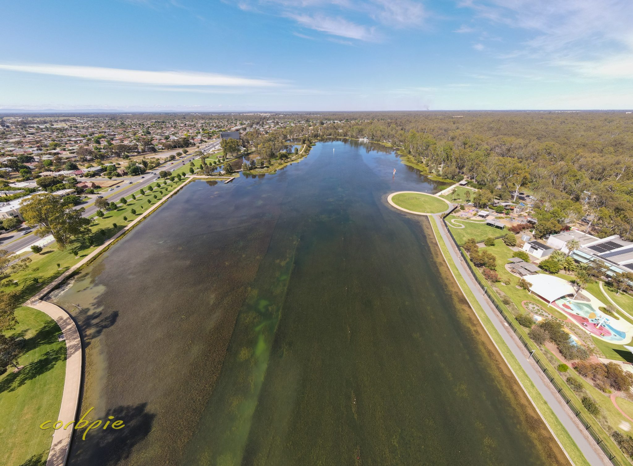 Victoria Park Lake Shepparton drone images