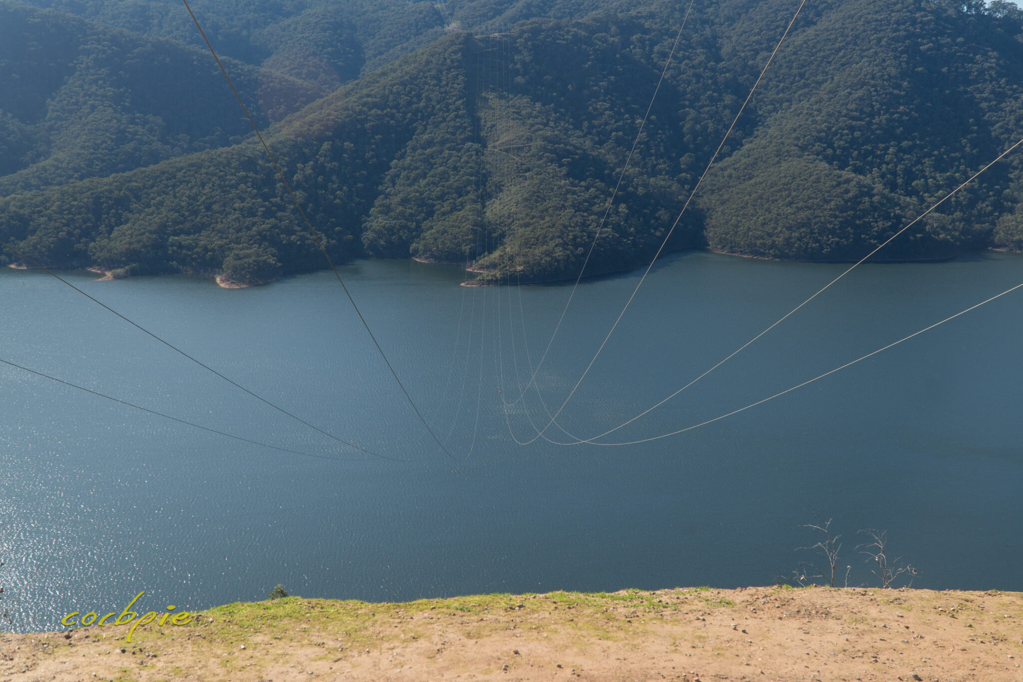 Foggs transmission line lookout at Lake Eildon